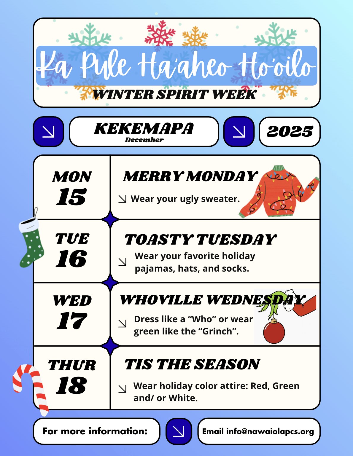 2025 Winter Spirit Week › Nā Wai Ola Public Charter School